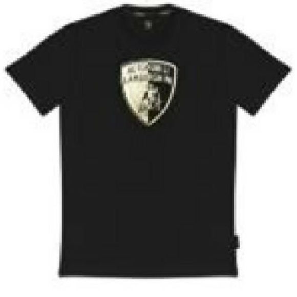 Lamborghini | Tops | Lamborghini Tshirt Two Sides Logo Black | Poshmark